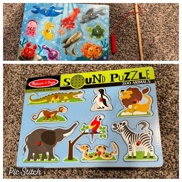 Melissa & Doug | Toys | Melissa Doug Zoo Animals And Sea Animals Wood ...